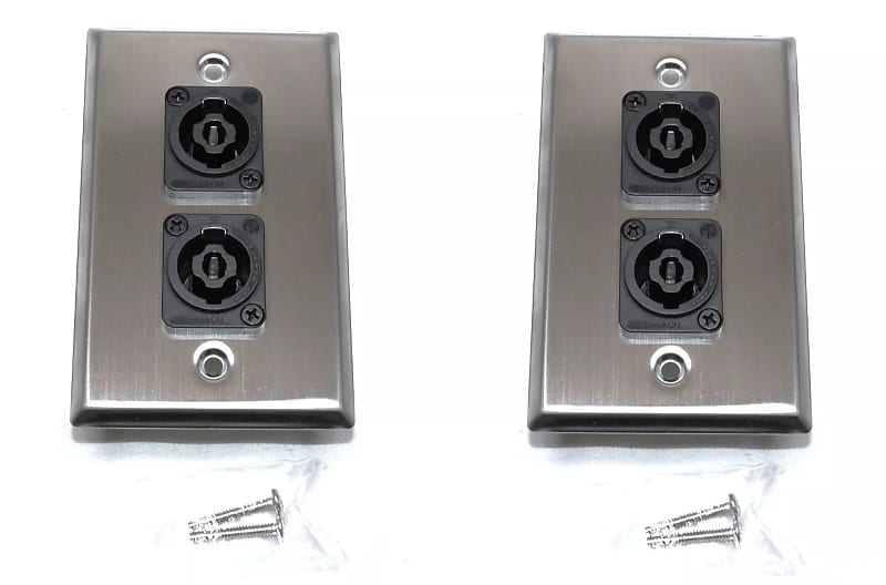 (2) Two Single Wall Plates w/ Dual Genuine Neutrik NL4MPXX | Reverb
