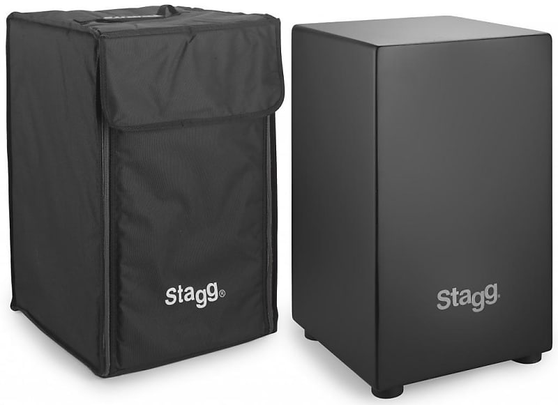 Stagg CAJ-40M Medium Size Cajon with Bag - Black, CAJ-40M BK | Reverb