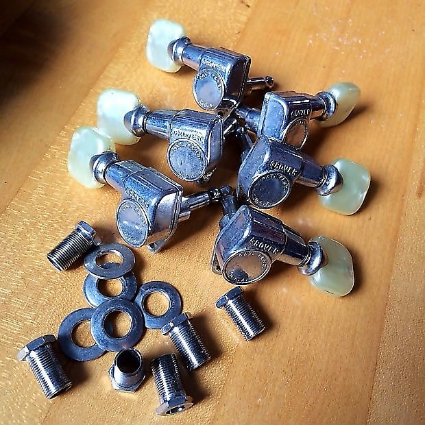 Grover 3 x 3 pearl button custom patent applied for tuners c | Reverb