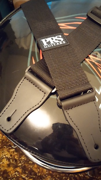 PRS STRAP black with silver prs logo | Reverb