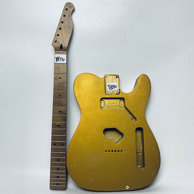 Gold Tele Style Guitar Body with Maple Neck DIY Project | Reverb UK