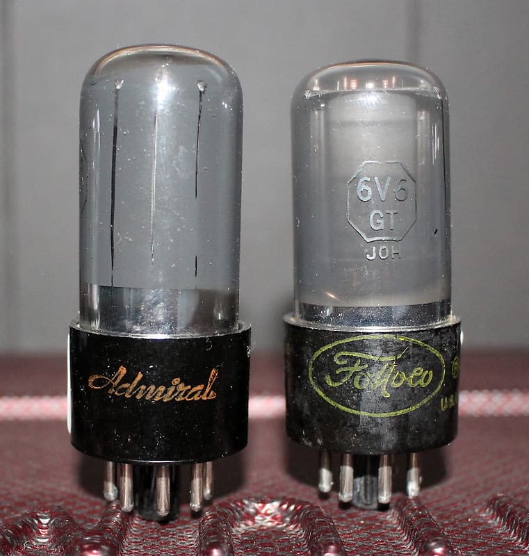 SYLVANIA 6V6GT VT107 TIGHT MATCH PAIR BLACK PLATE FOIL PAN | Reverb