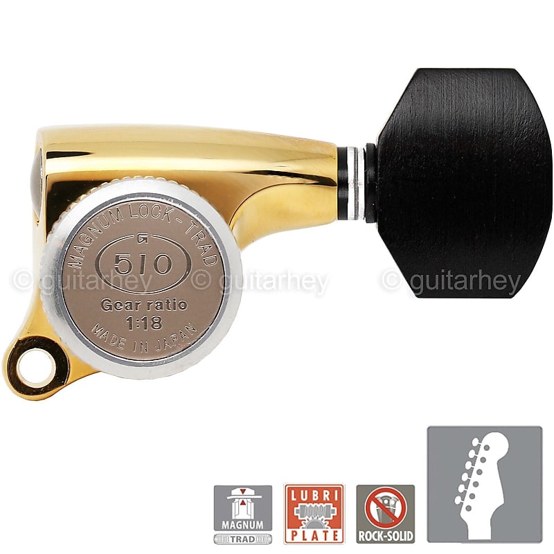 NEW Gotoh SGS510Z-EN07 MGT 6 in line Locking Tuners Set w/ | Reverb
