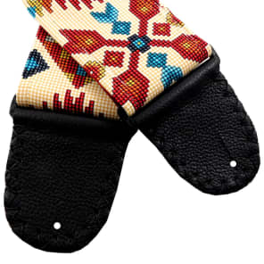 Native American Bead Style Guitar Strap Handmade Red, Orange, | Reverb