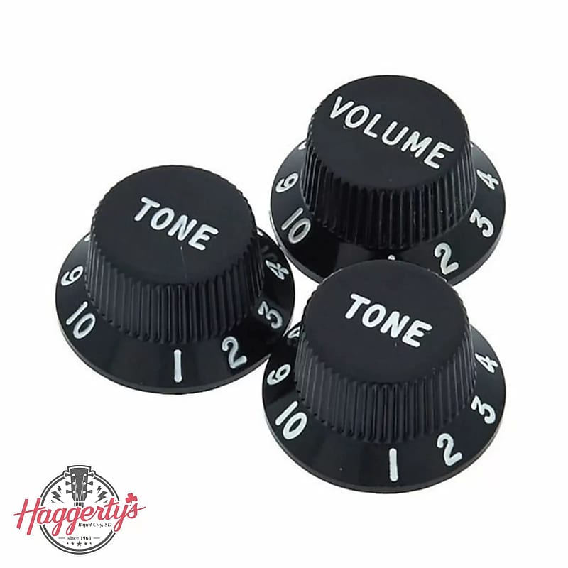 Fender Stratocaster Knobs, Black | Reverb