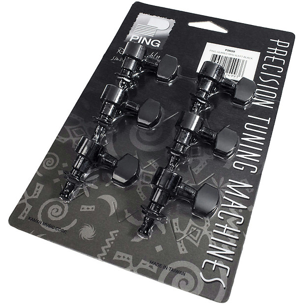 PING 2-pin Screwless-Mount Guitar Tuners, 6-in-line BLACK | Reverb UK