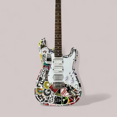 PARTSCASTER - STICKER BOMB - 3 HUMBUCKERS - TREBLE BLEED | Reverb