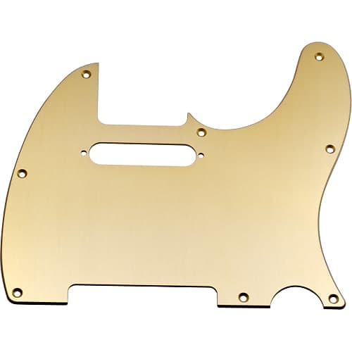 Pickguard - For Tele, 8 Hole, Anodized Aluminum, Gold | Reverb