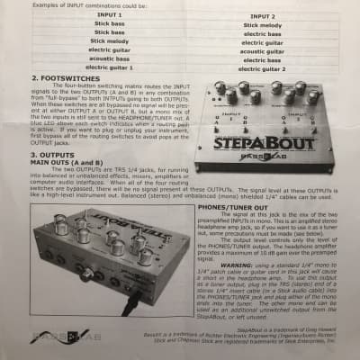 BassLab StepABout Chapman Stick Stereo PreAmp (1st gen) | Reverb UK