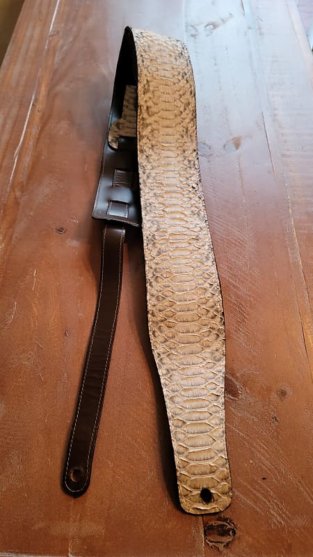 Unbranded Snakeskin Guitar Strap 3" USA Made Excellent | Reverb