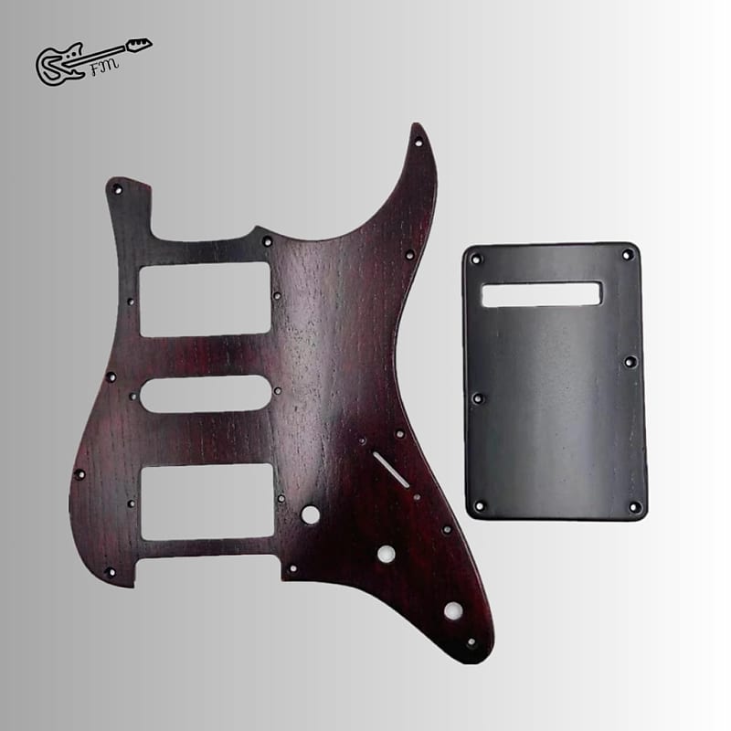 Custom Wooden Strat Style Pickguard HSH With Backplate 2 | Reverb UK