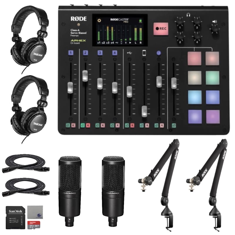 Rode RODECaster Pro with 2x Audio-Technica AT2020 Cardioid | Reverb