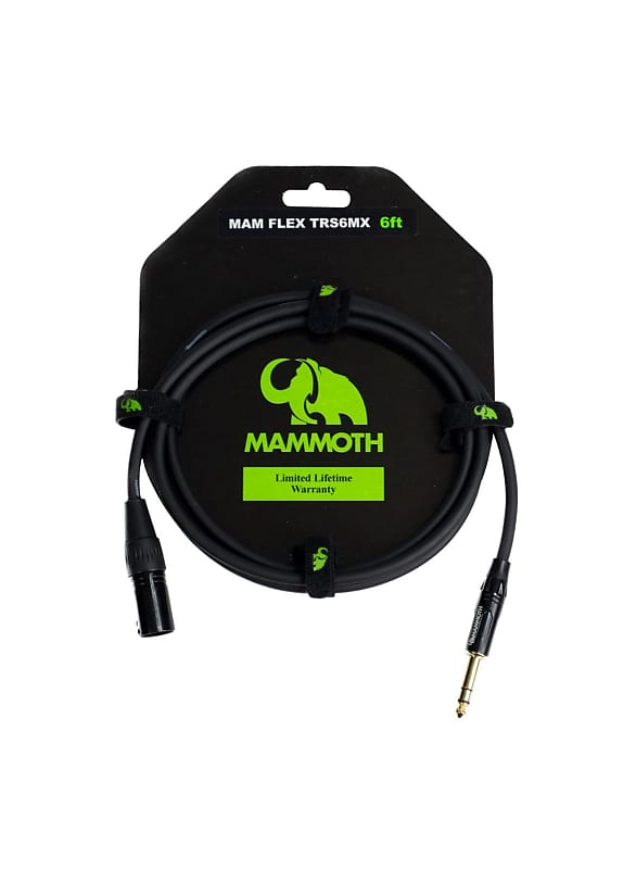 Mammoth Flex TRS6MX 6ft Audio Cable TRS Jack to Male XLR | Reverb