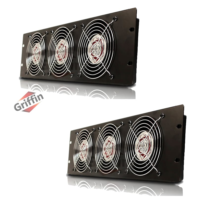 Rackmount Cooling Fan (2 PACK) by GRIFFIN | 3U Ultra-Quiet | Reverb