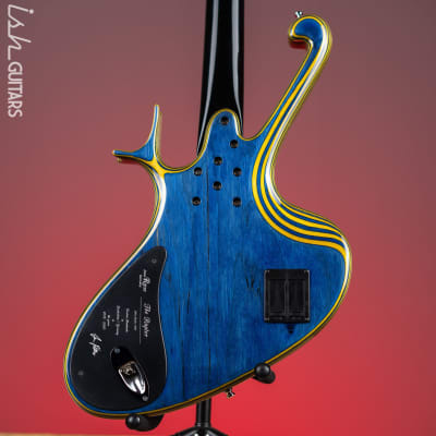 2020 Ritter Raptor 4 String Bass Guitar Blue Yellow High | Reverb