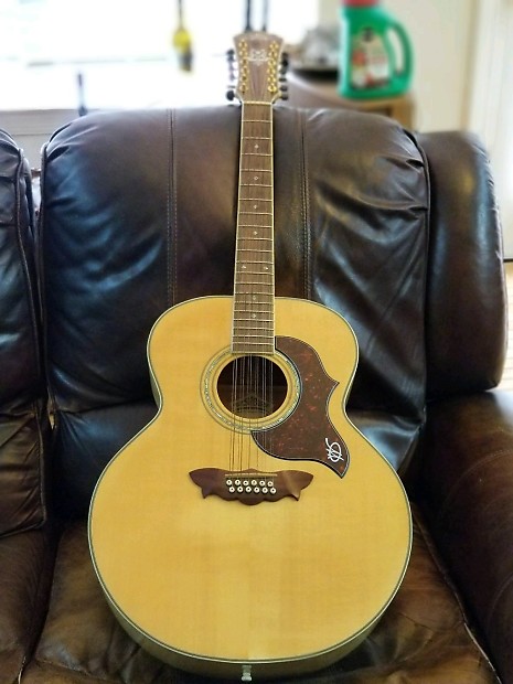 Washburn 12 String Acoustic Guitar J28sdl-12 Blond | Reverb