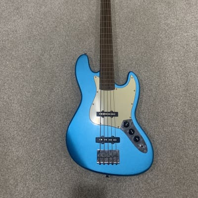 SX 5-String Fretless bass 2000's - Light blue metalic | Reverb