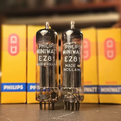 Philips EZ81 - Square Getter MULLARD - 2 x Matched NOS UK | Reverb