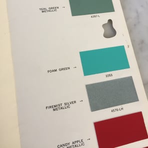 1965 Fender Color Chart Case Candy Stratocaster Telecaster | Reverb