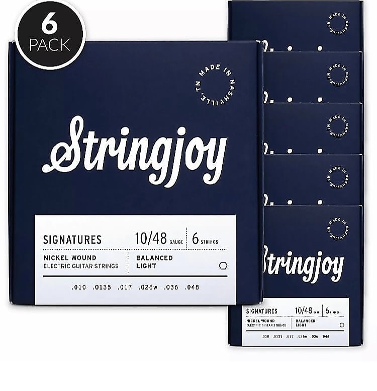 Stringjoy 10/48 (6) pack electric strings | Reverb