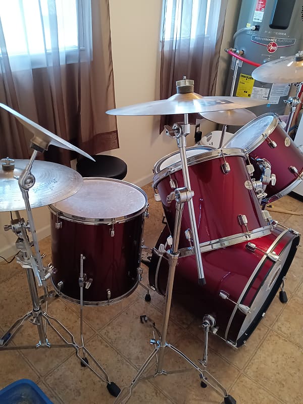 Pearl Forum Series 1990's - Burgundy | Reverb