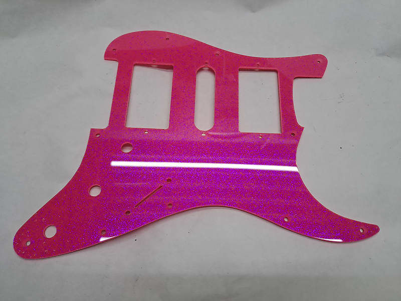 Hot Pink Sparkle Glitter HSH pickguard Fits Fender | Reverb Australia