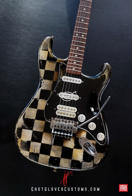 Fender Stratocaster Floyd Rose HSS Checkerboard Heavy Aged | Reverb