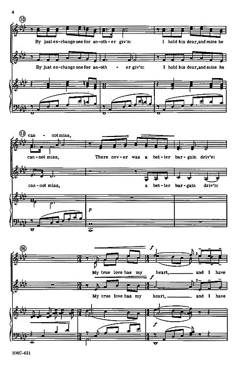 My True Love Has My Heart Ssa Eugene Butler | Reverb