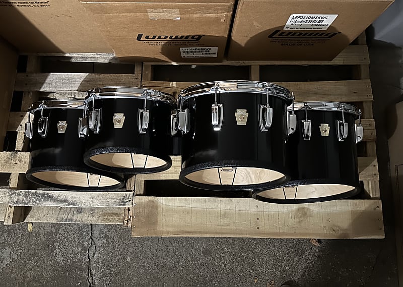 Ludwig USA Made Challenger series Marching Tenors - Black | Reverb