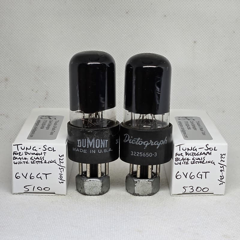 Tung-Sol 6V6GT Black Glass Well Matched (3.7%) Pair NOS 6V6 | Reverb
