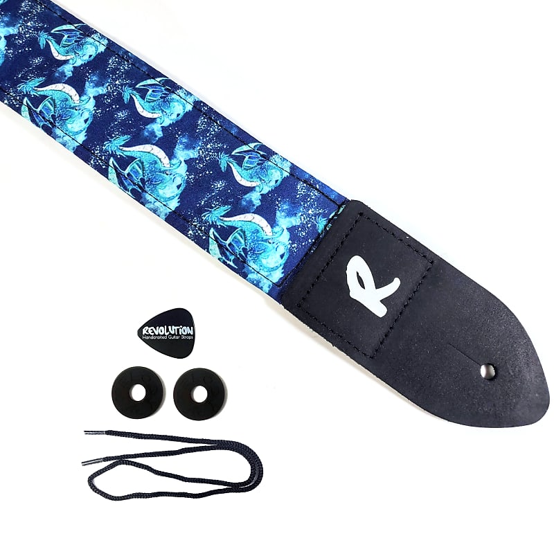 Blue Dragon Guitar Strap - Double Dragons Guitar Strap - | Reverb