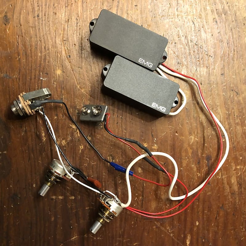EMG-P active P Bass pickups with complete wiring harness | Reverb