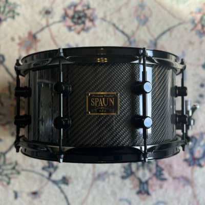 Spaun 14x4" Carbon Fiber Snare Drum - Black Hardware | Reverb