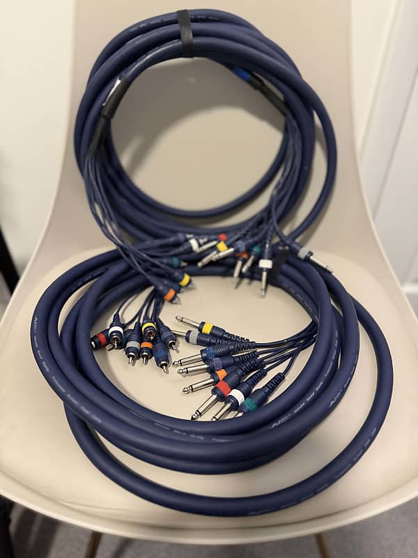 AV Link 8 Channel Snake Looms 20ft (Instrument TS > RCA) (x2) | Reverb