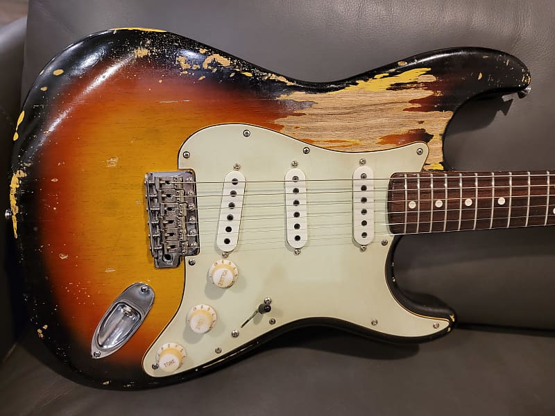 Fender AVRI/ MJT Stratocaster 3TS heavy relic Mark Foley | Reverb
