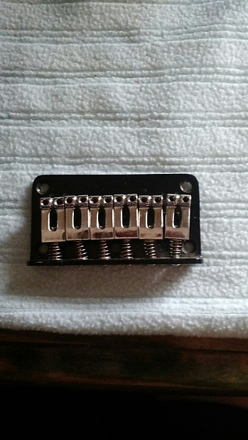 Strat Style Hardtail Bridge Black and Chrome | Reverb