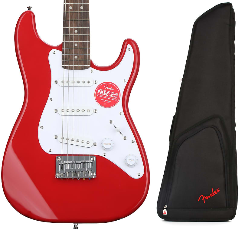 Squier Mini Strat Electric Guitar- Dakota Red with Laurel | Reverb