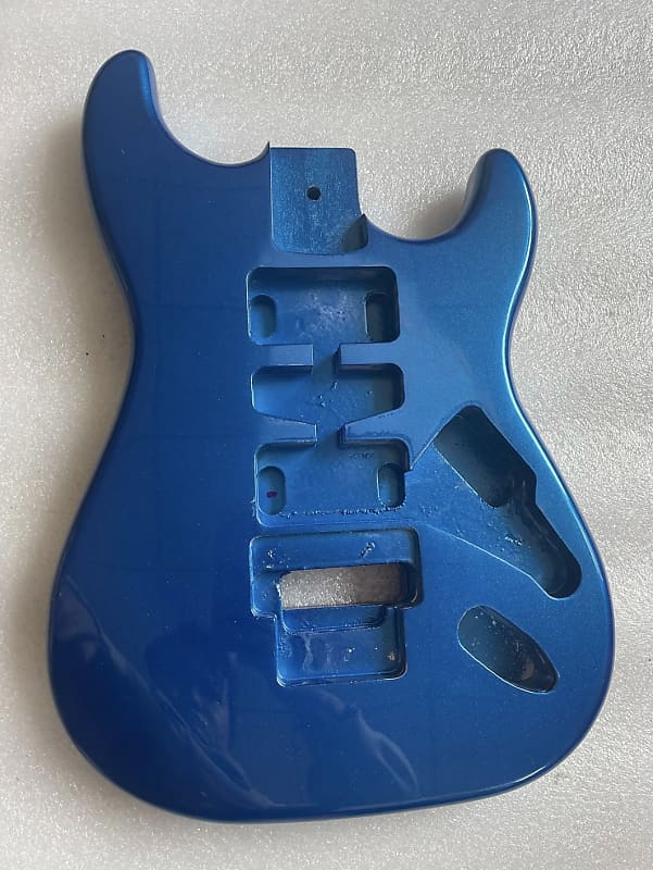 Metallic Blue Guitar Strat Style Body with Double Locking | Reverb