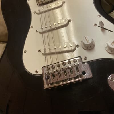 Spectrum Strat Style Electric Guitar Black and White Gloss | Reverb