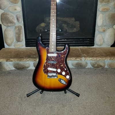 Squier Stratocaster Upgraded Hot Rail Pickups Sunburst | Reverb