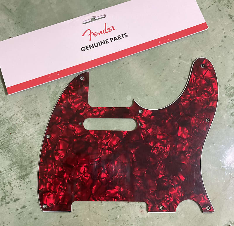 Fender genuine Telecaster pickguard 8-hole mount 2000s - red | Reverb