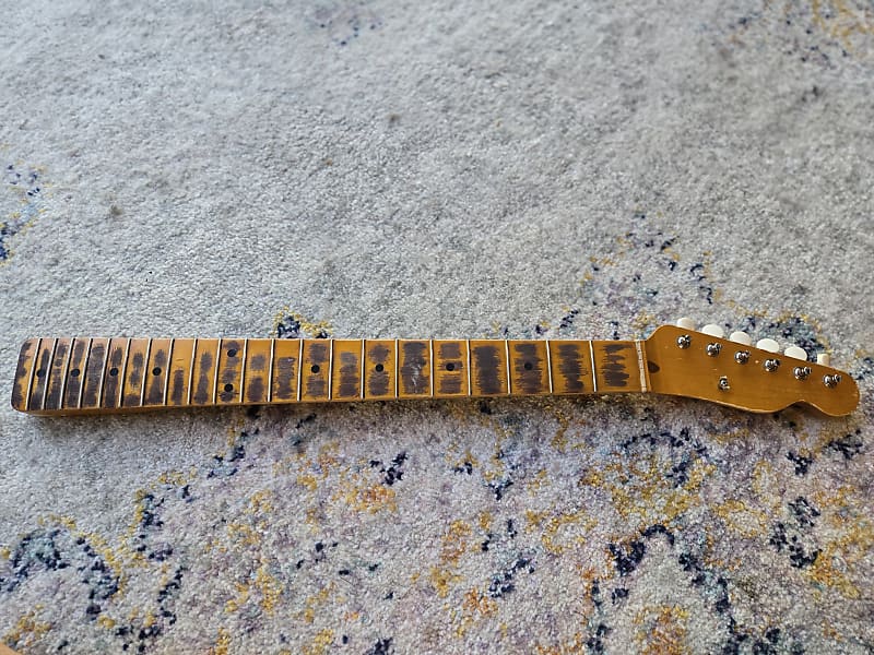 Allparts Heavy Relic Aged Telecaster Neck w/Tuners | Reverb