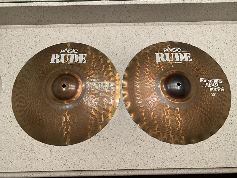 Paiste 15" RUDE Sound Edge Hi-Hats - Brand New | Reverb
