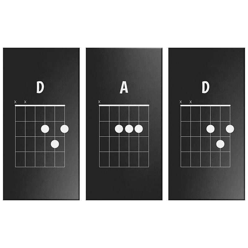 DAD Guitar Chord Canvas Wall Art Set 18x36 | Reverb