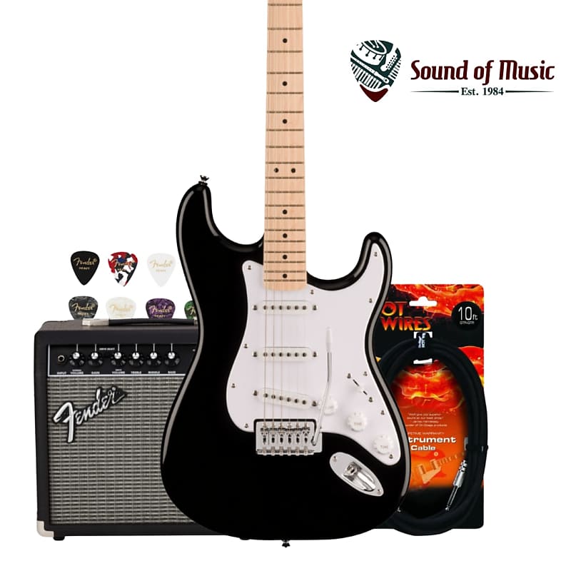 Squier Sonic Stratocaster Package W/ Amp, Cable & Picks - | Reverb