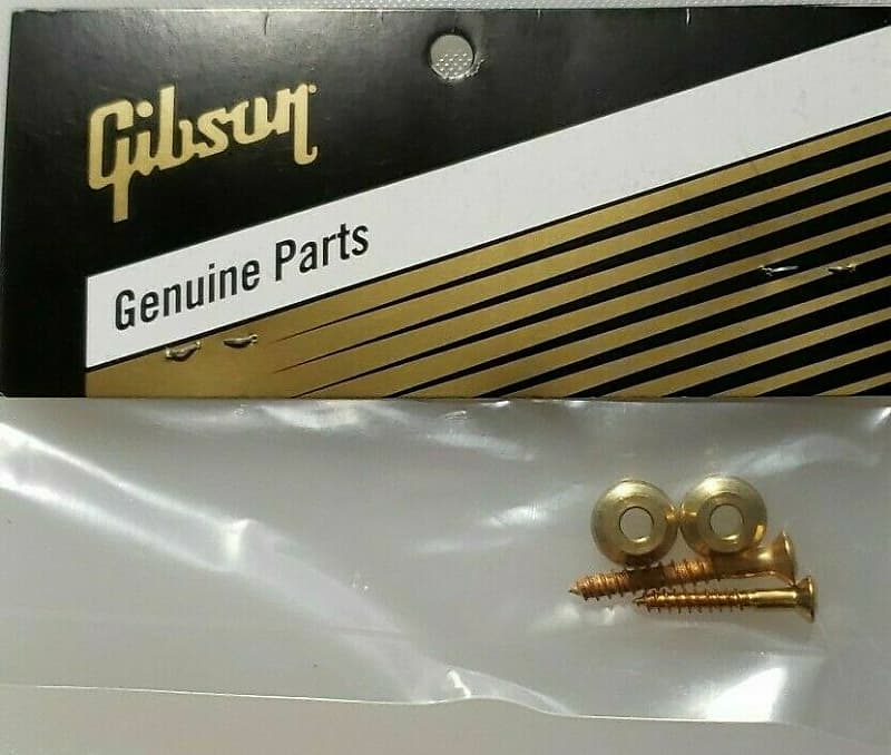 GIBSON Les Paul Gold Brass Strap Buttons Set - PREP-010 | Reverb