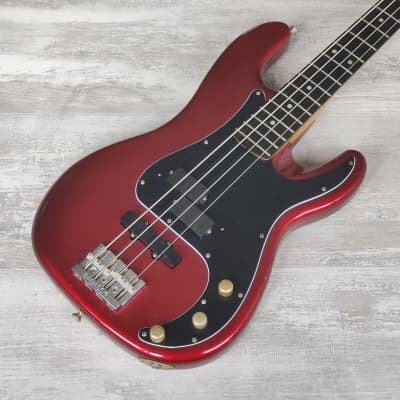 1988 Schecter Japan Precision Bass w/EMG's (Candy Apple Red) | Reverb