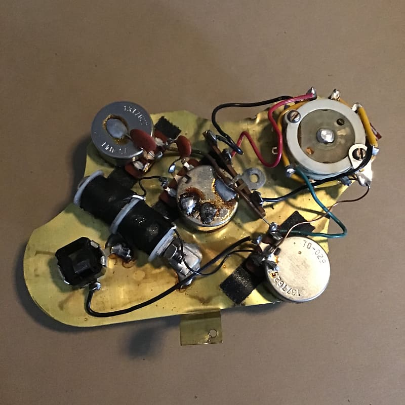 Gibson Vintage 1976 L6-S Control Harness Wiring Pots Caps 6 | Reverb
