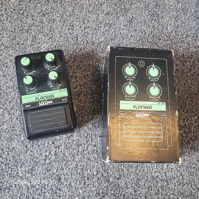 Loco Box FL-01 Flanger 80s - Black and green, Metal case | Reverb