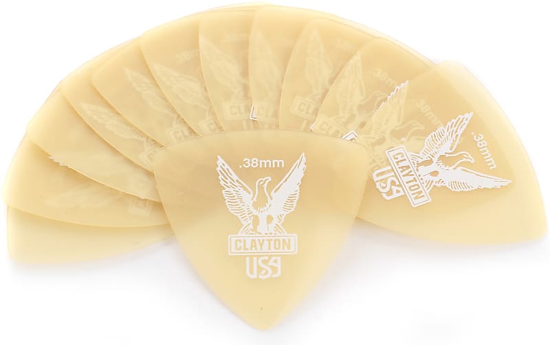 Clayton Ultem Rounded Triangle Picks 12-pack .38mm (3-pack) | Reverb